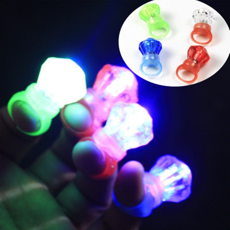 2020 LED Luminous Small Diamond Ring Colorful Flashing LED Fingerring ...