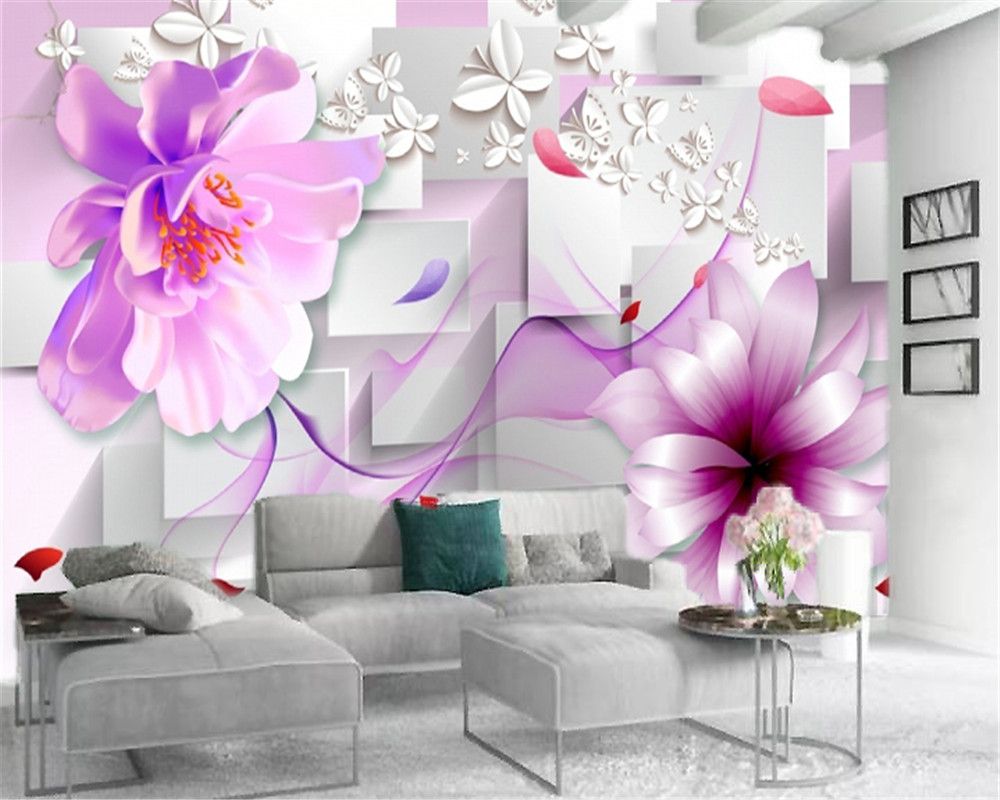 Custom 3d Flower Wallpaper Dreamy 3d Pink Flower Romantic Delicate ...