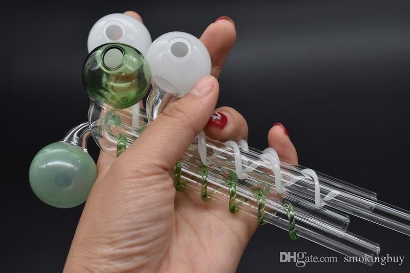 2021 14cm Colorful Pyrex Pyrex Oil Burner Pipe Spiral Oil Pipe Thick ...