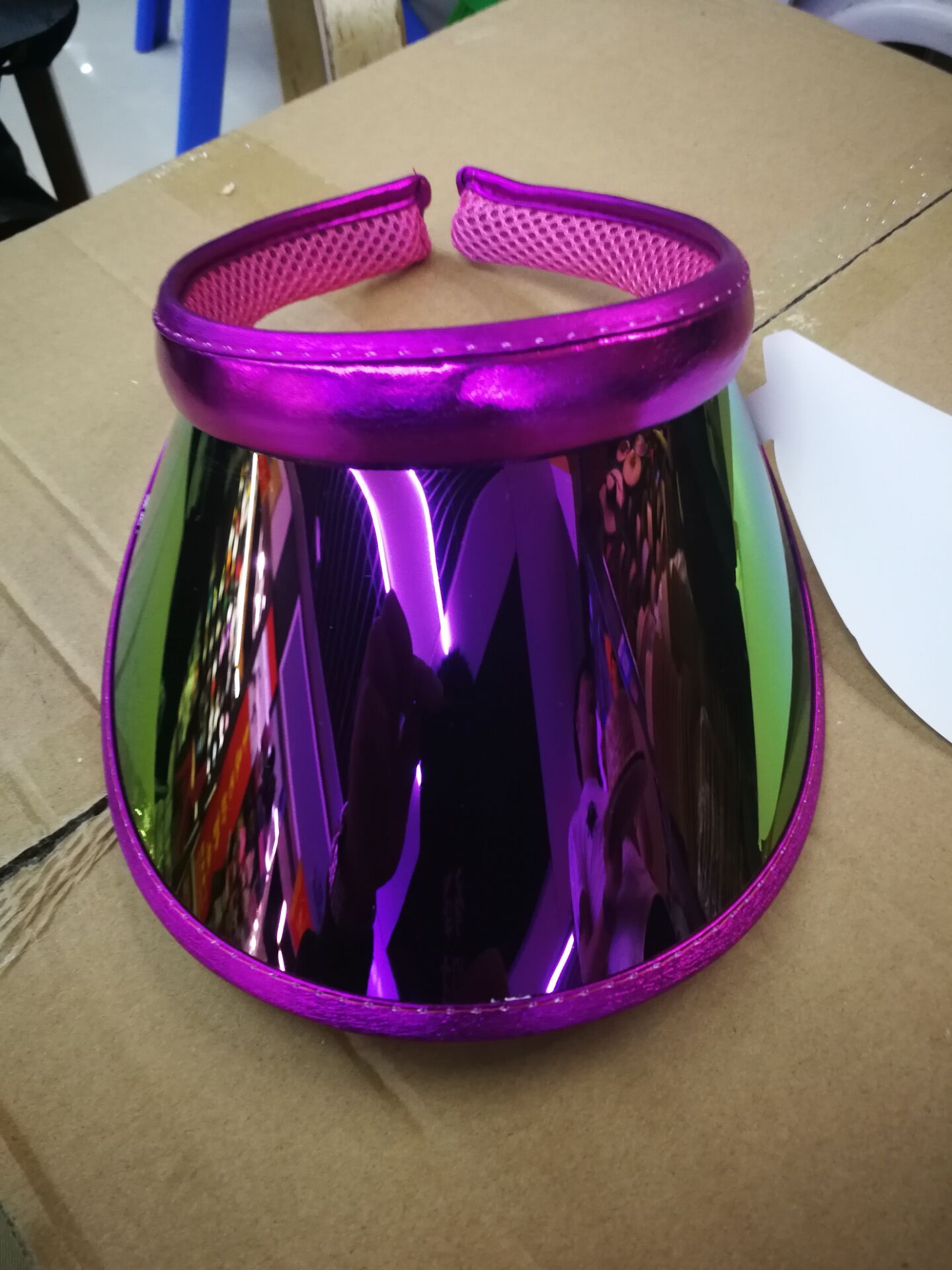 2020 Women PVC Sun Visors Hologram Tennis Wide Brim Clear Thicker ...