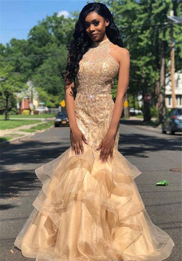 Champagne Color Prom Dress