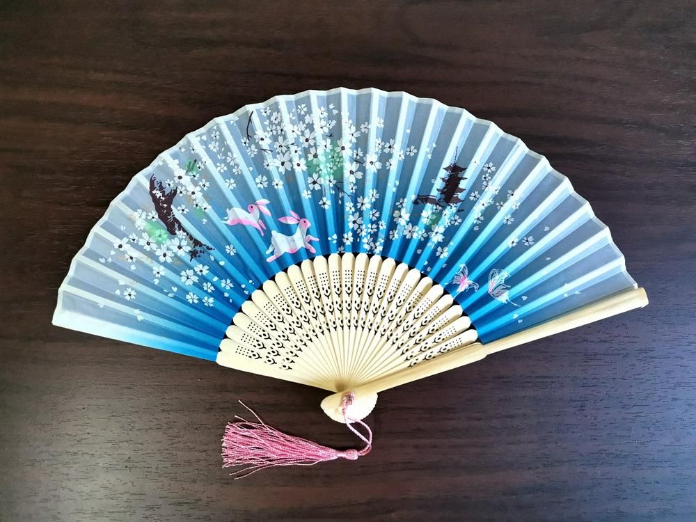 2021 Japanese Style Fan Silk Female Fans Peony Chinese Painting Picture ...