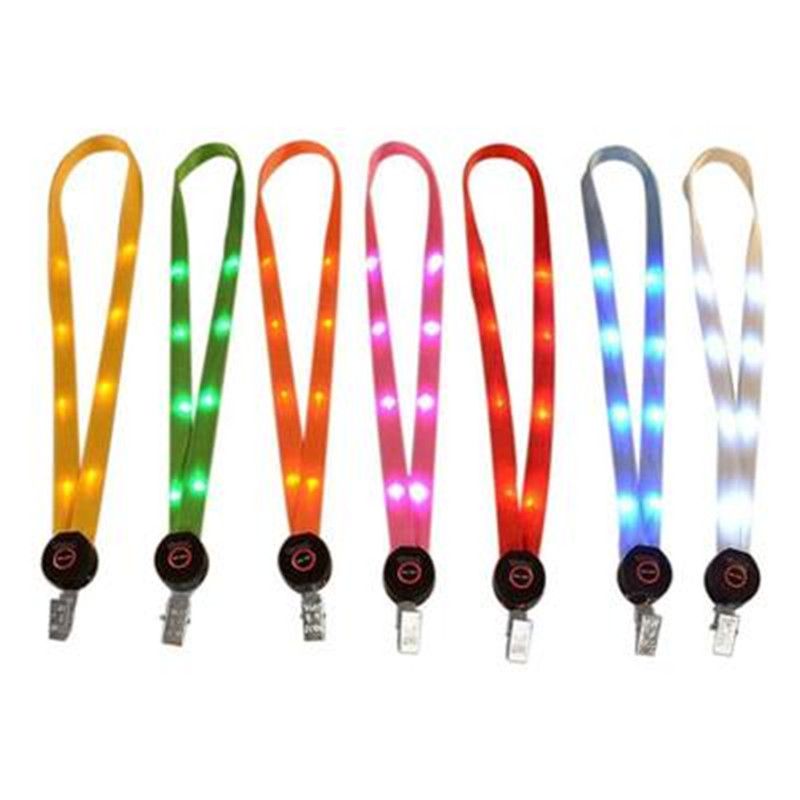 LED Light Up Lanyard Key Chain ID Keys Holder 3 Modes Flashing Hanging ...