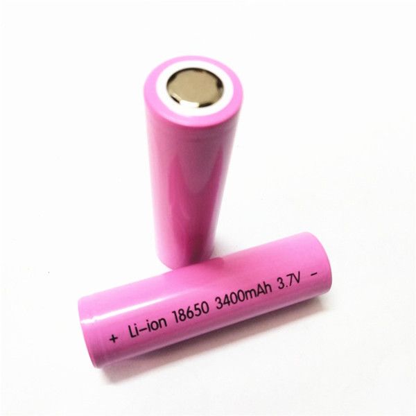 High Quality Pink 18650 Li Ion Flat Battery 3400mAh 3.7V Rechargeable ...