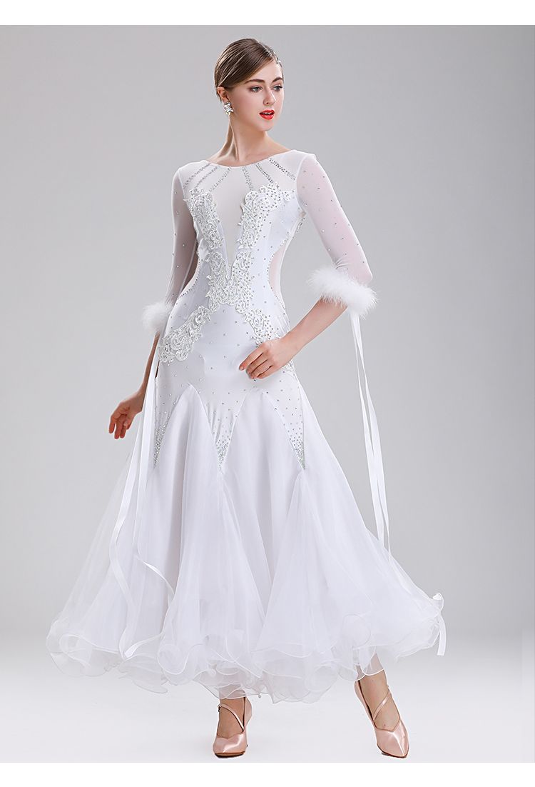 White Ballroom Dancing Dresses