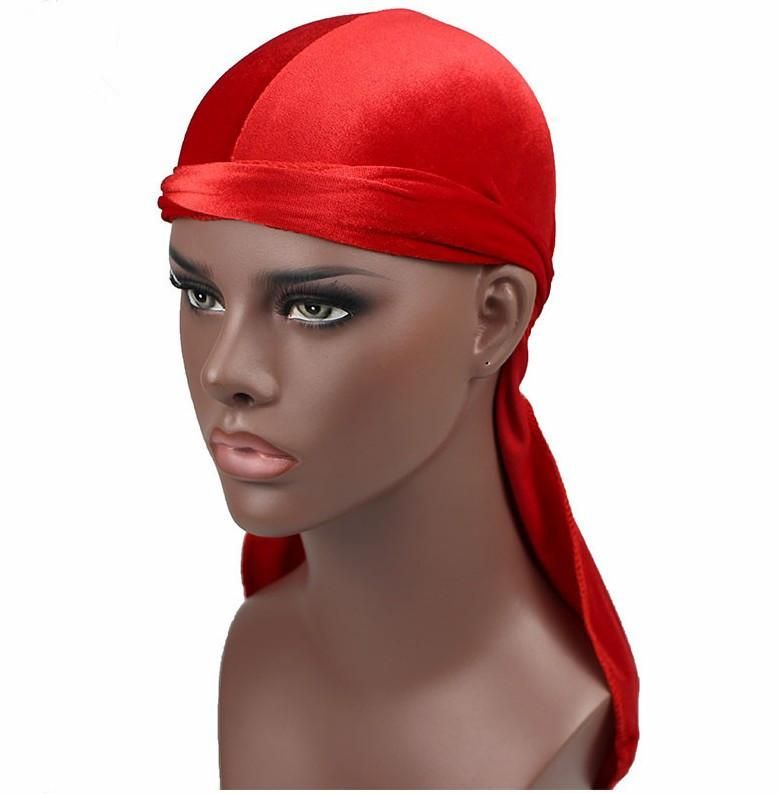 12 Cores Novos Unisex Homens Durags Velvet Durags Bandana Turban Hat