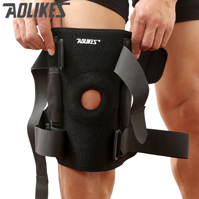 Hinged Double Metal Knee Brace Support Adjustable Size Arthritis For ...