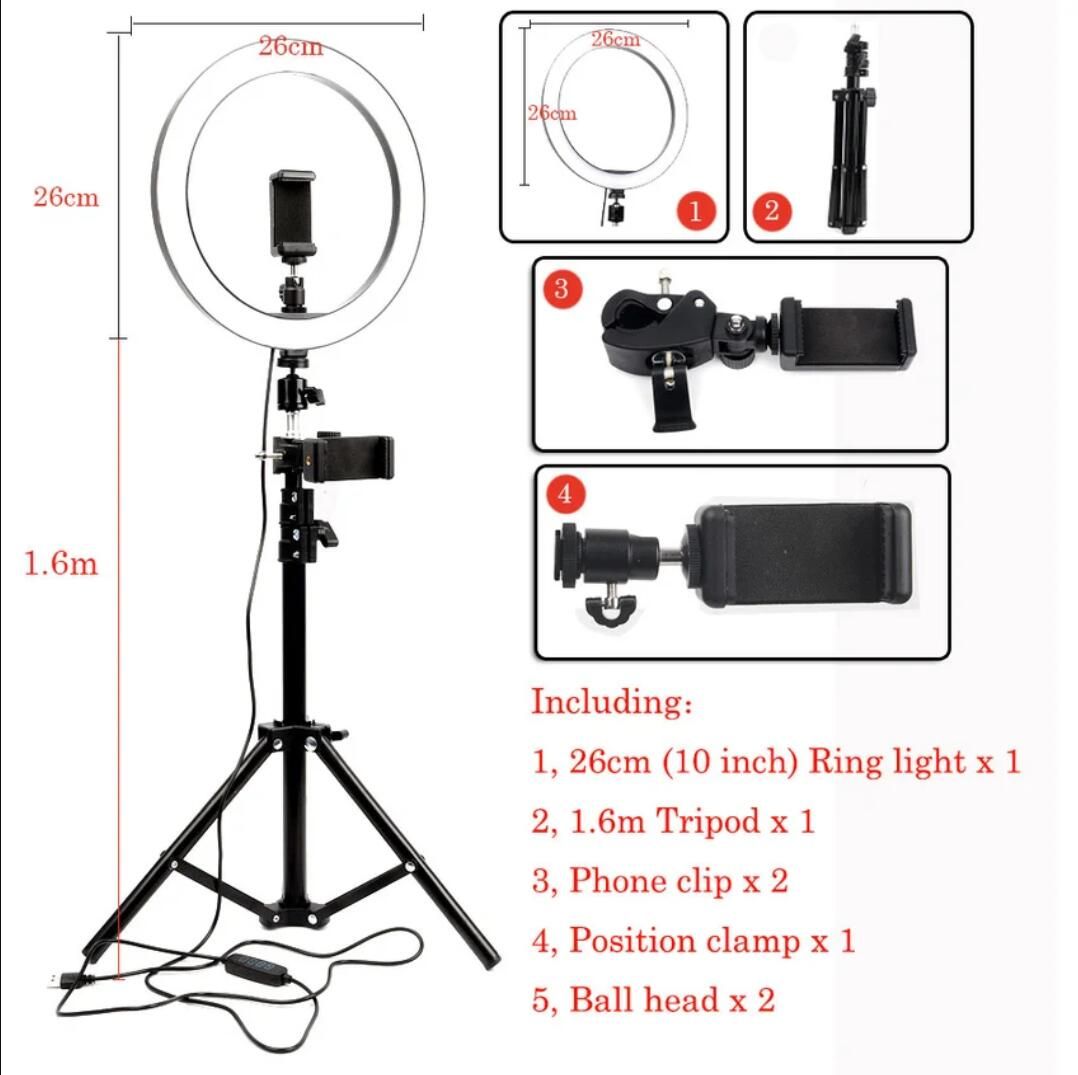 2021 26cm LED Ring Loop Light Photo Studio Camera Video Fill Light For ...