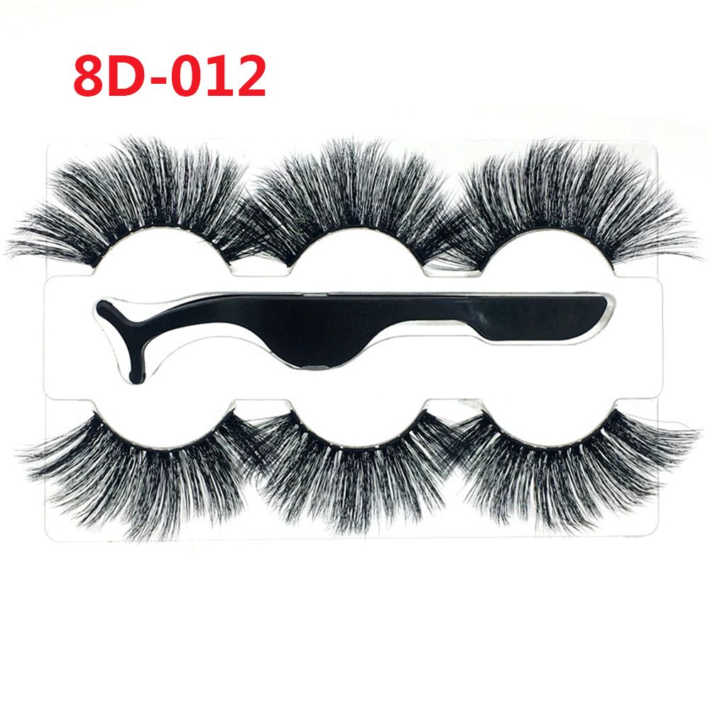 25mm Mink False Eyelashes 8D Thick Dramatic Long Fluffy Eyelash Makeup ...