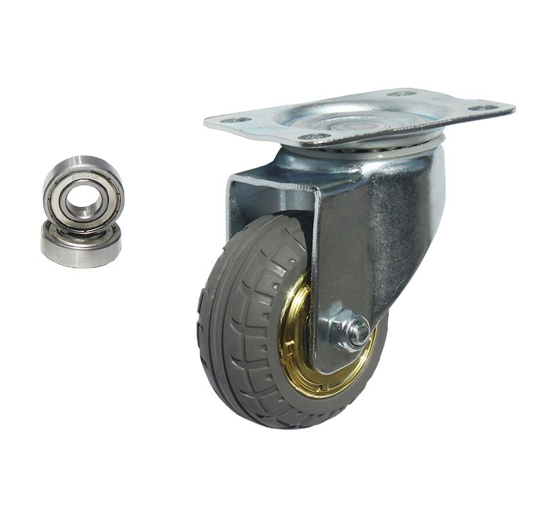 2020 3inch 75mm Caster Solid Rubber Tire Trolley Wheel Bearing Caster ...