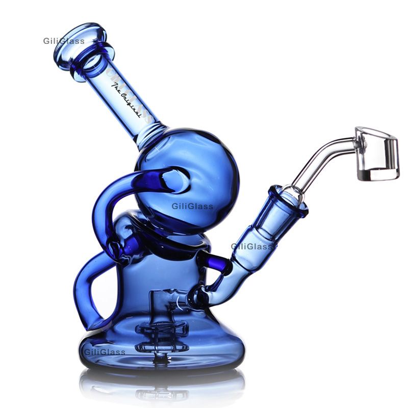 2021 Bong Recycler Water Pipe Bongs Percolator Heady Circle Glass Pipe ...