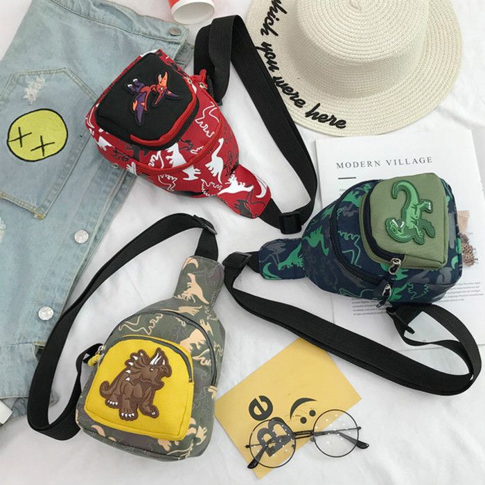 Children Designer Chest Bags Boys Girls Fashion Dinosaur Messenger Bags ...