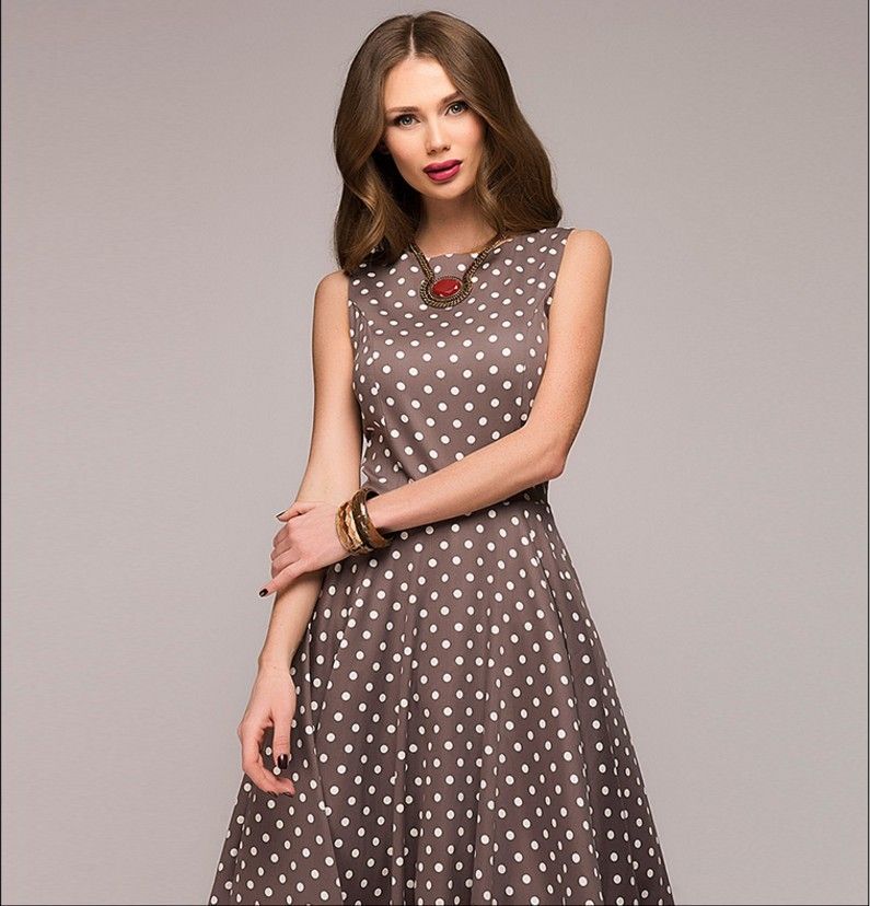 Plus Size Dresses Vintage Dress 2019 Summer New Sleeveless O Neck