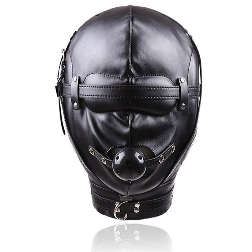 Bondage Sex Toys Headgear With Mouth Ball Gag Bdsm Erotic Leather Sex