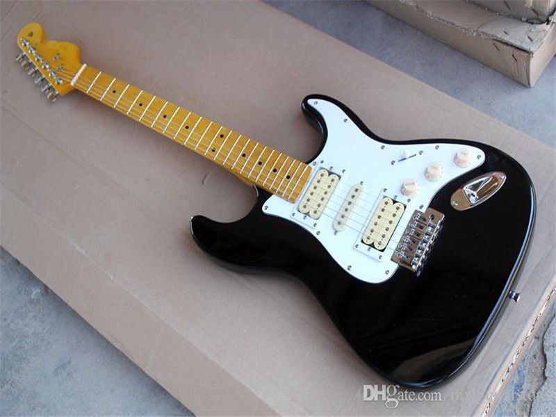 Acheter Usine De Gros Guitare Électrique Noire Avec Blanc Pickguard ...