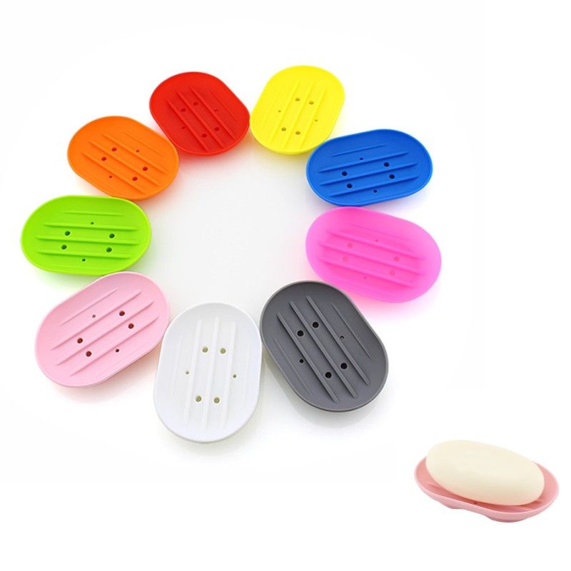 2021 Silicone Soap Dishes Flexible Soap Plate Bathroom Soap Holder Anti ...