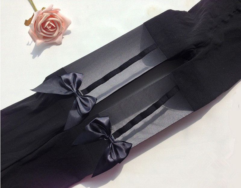 Wholesale Super Vintage Tights Bow Pantyhose Tattoo Mock Bow Suspender
