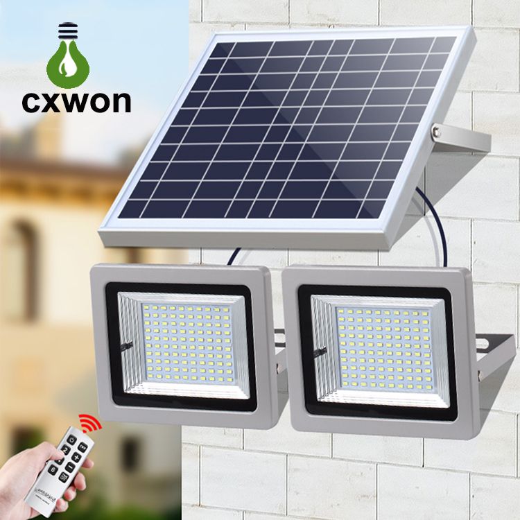 Solar Floodlight Double Head Lamps LED Spotlight 72LEDs 126LEDs 160LEDs ...