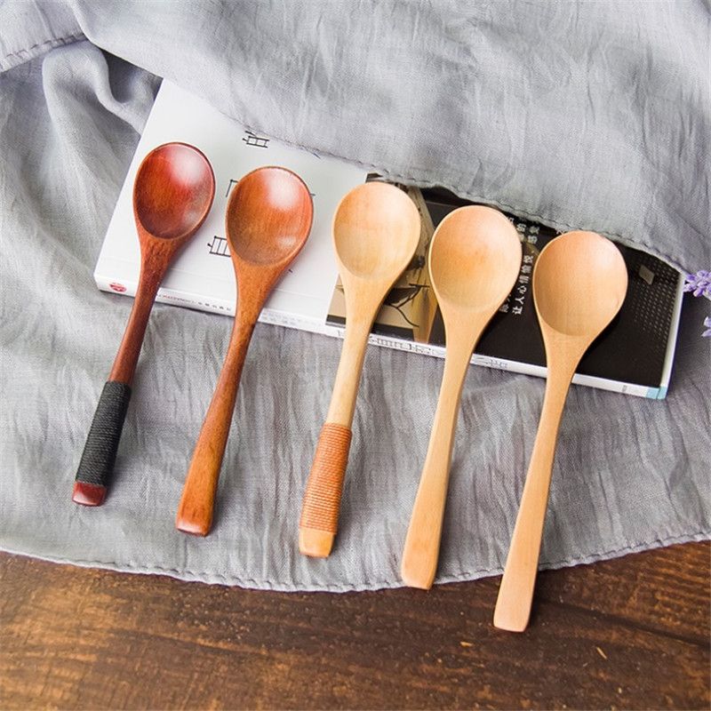 2021 Wooden Honey Spoons 13 3cm Wooden Spoons Tableware Small Spoon Tea