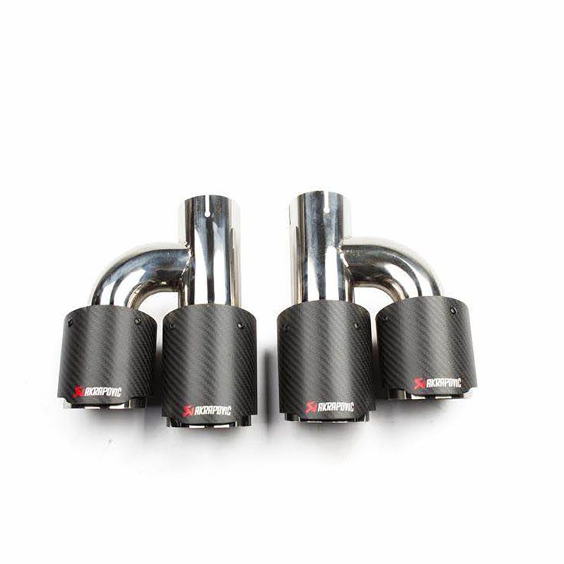 2021 H Style Universal Glossy Carbon Fiber + Stainless Steel Exhaust ...