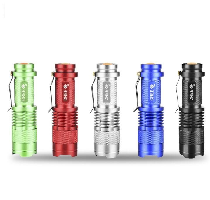 Mini LED Torch 7W 1200LM CREE XPE Q5 LED Flashlight Adjustable Focus ...