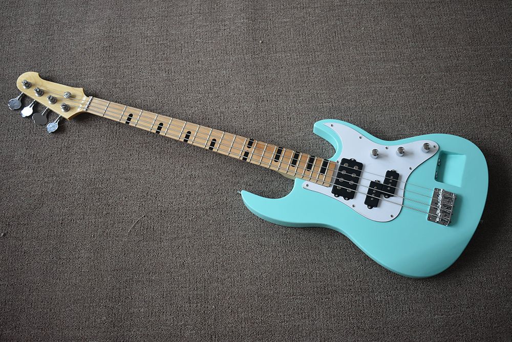 Factory Custom Sky Blue Electric Bass Guitar With 4 Stringschrome