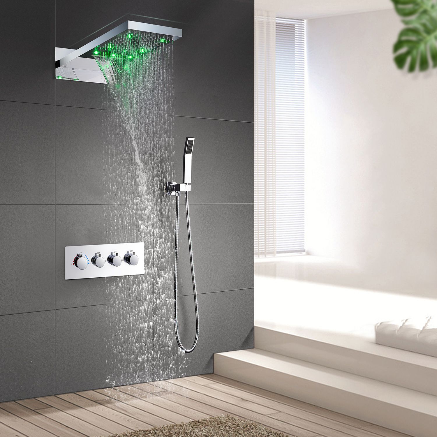 Waterfall Shower Head Sets at Georgia Foy blog