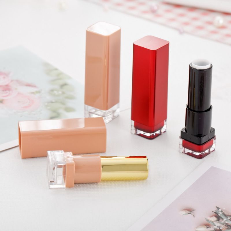 Elegant Empty Square Lipstick Tube Transparent Bottom 12.1mm Lipbalm ...