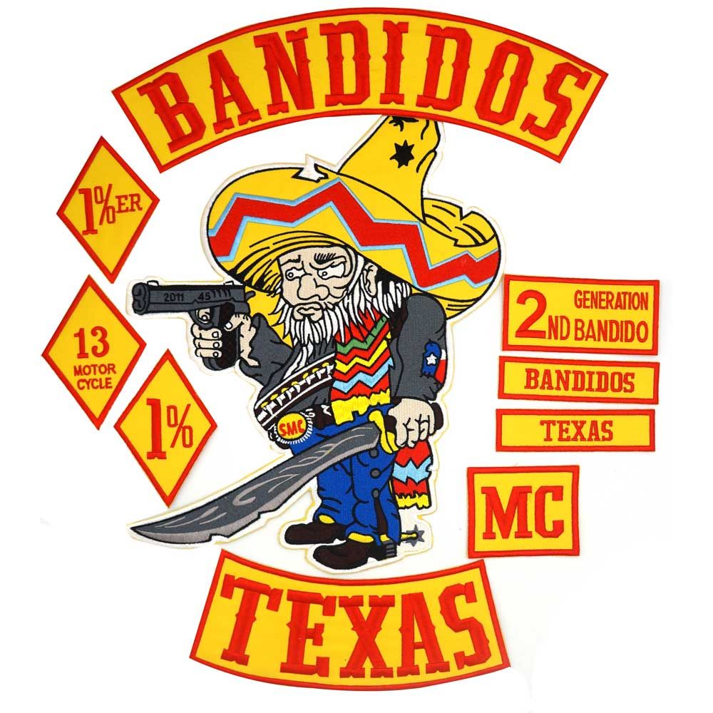 Discount Large BANDIDOS TEXAS Mc Punk Embroidered Biker Patch Iron On ...