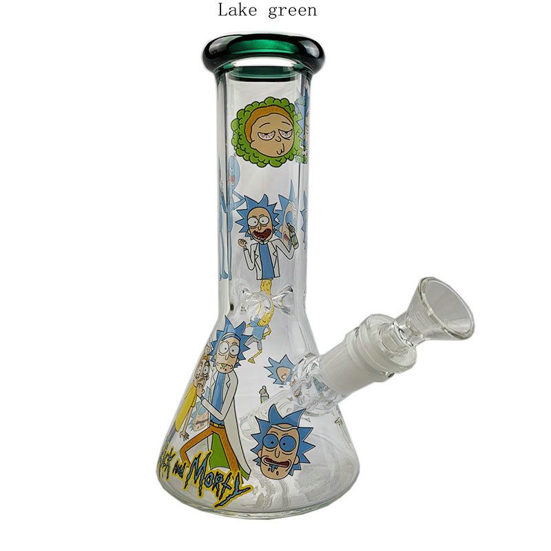 Wholesale Brand Dhhuashop Rasta Glass Bong Simple Glass Bongs With Ice Catcher Beaker Base Glass