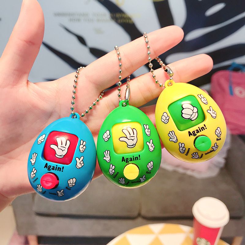 New Family Games Keychain Rock Paper Scissors Play Toy Key Chain Egg ...