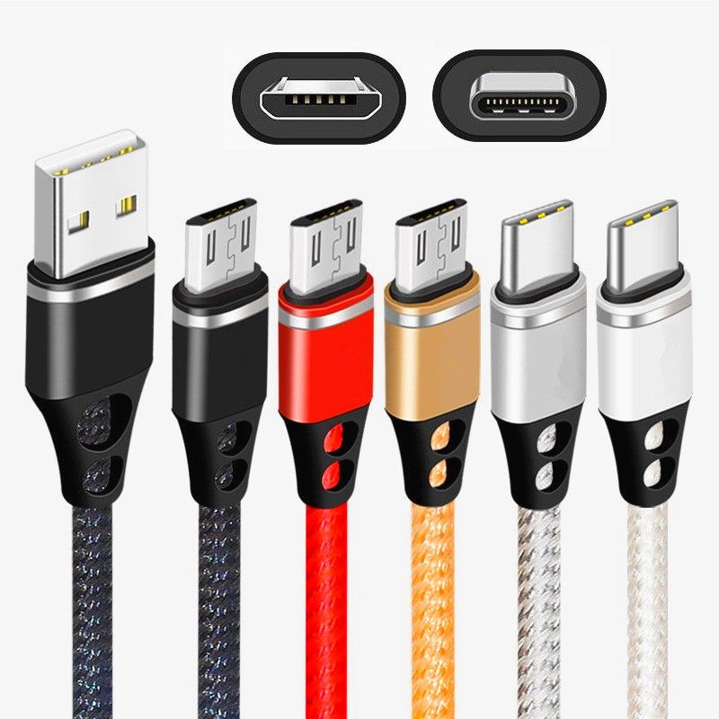 Type C Usb Cable 1m 3ft 2.4A Quick Charging USB C Micro USB Cables Wire ...