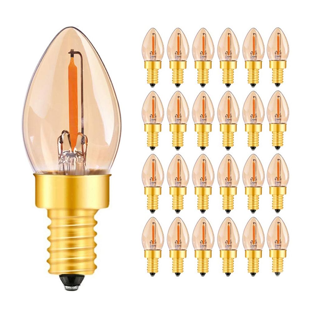 C7 0.5W Gold E14 LED Filament Candelabra Bulbs Vintage Night Light Bulb Ultra Warm 2200K 5Watt ...