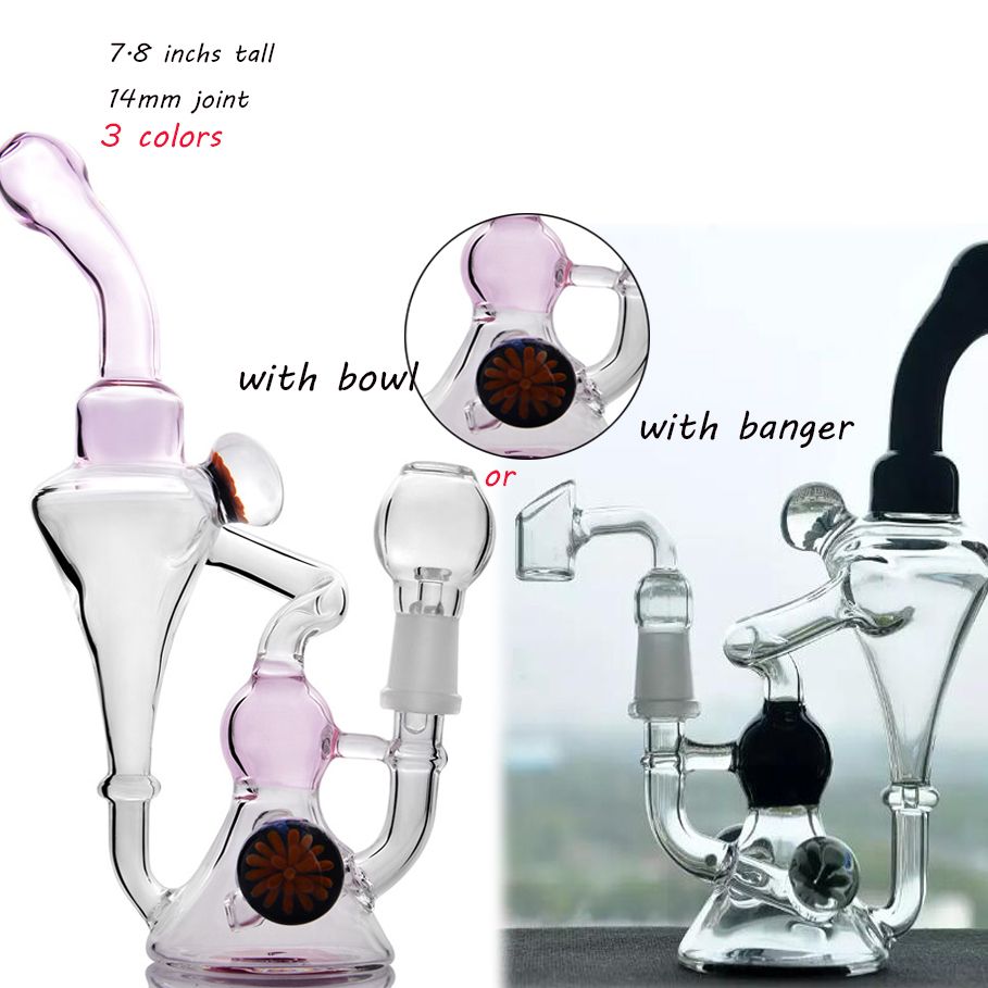 Acheter 7.9 Verre Rose Bong Maxi Oil Burner Water Pipe Bongs Heady Dab ...