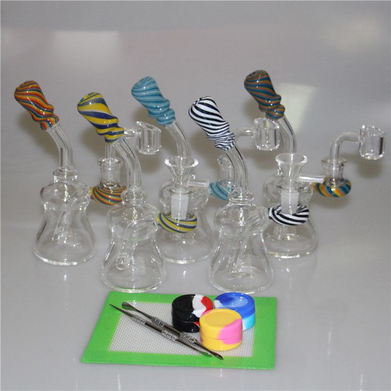 2021 6.3 Inch Mini Dab Rig Colorful Thick Glass Bongs Water Pipes 14mm ...