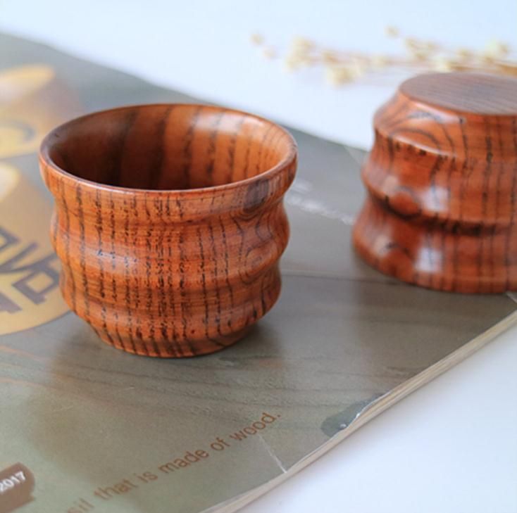 2020 Wooden Cup Primitive Handmade Wave Cup Drinkware Pure Natural ...