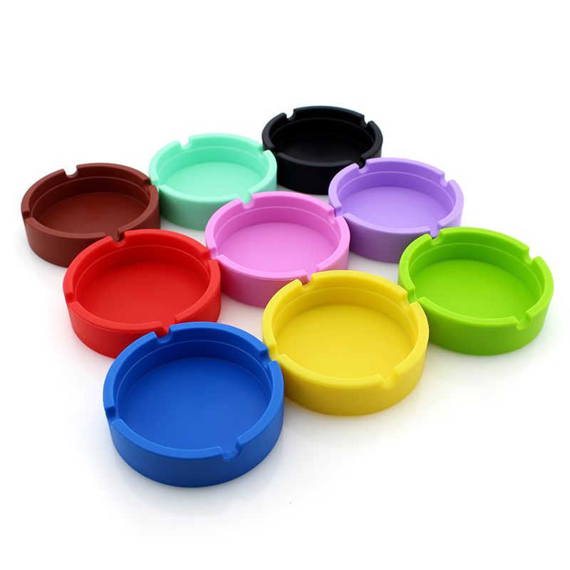 2020 Silicone Soft Round Ashtray Ash Tray Holder Portable Anti Scalding ...