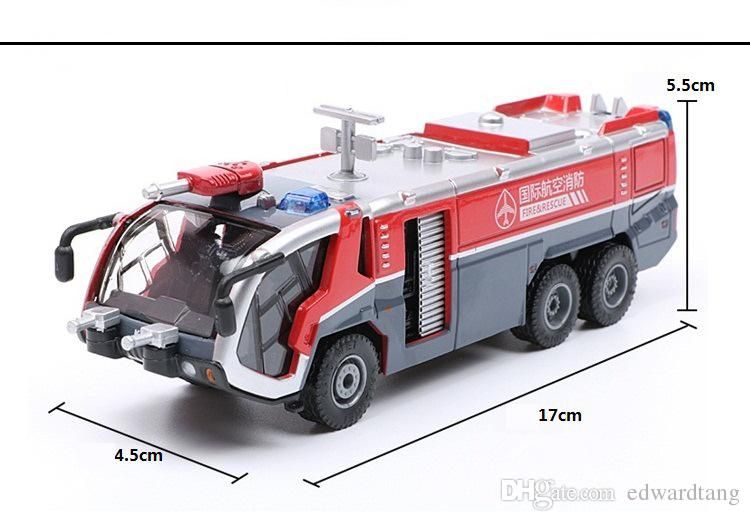 2021 KDW Diecast Alloy Car Model Toy, Airport Water Cannons Fire Truck ...