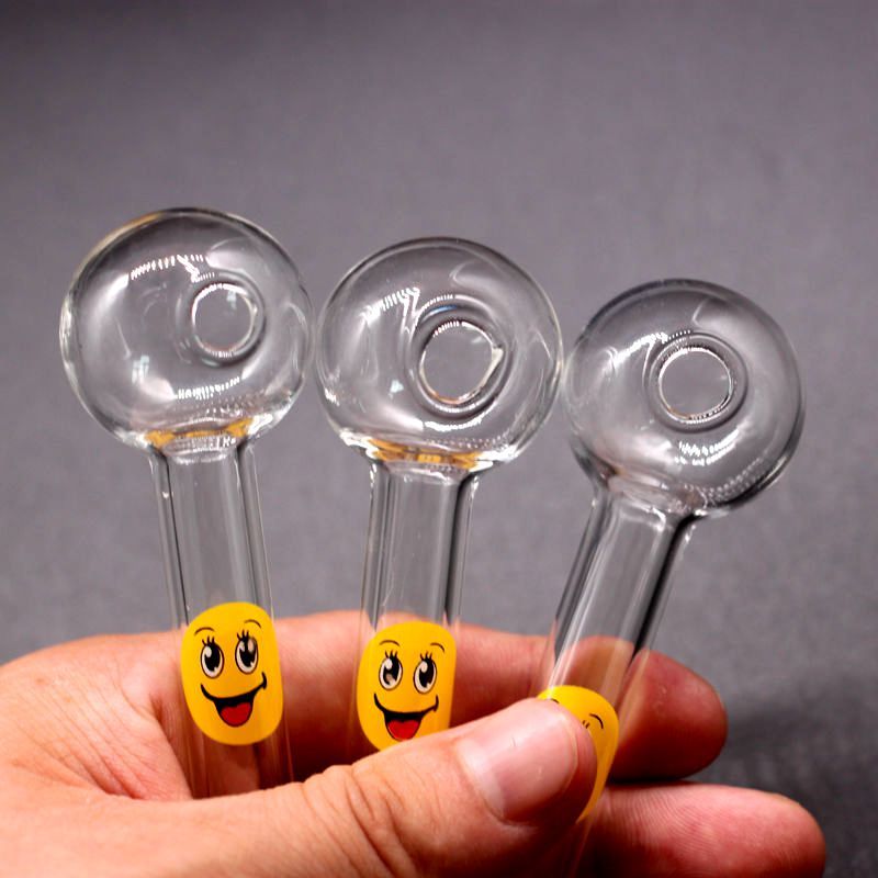2020 Pyrex Glass Oil Burner Pipes With Smile Logo Funny Hand Pipe Pyrex ...