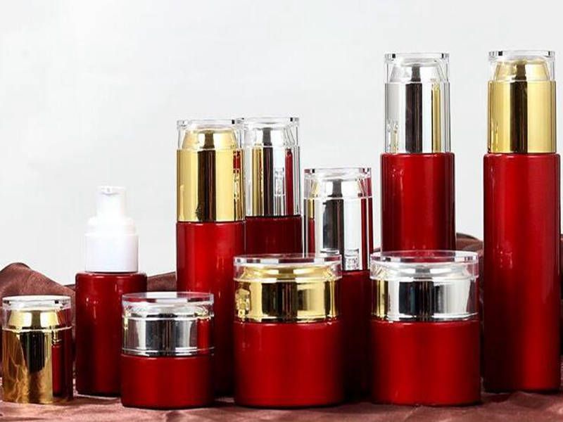 2021 Red Glass Jar Cream Bottles Round Cosmetic Jars Hand Face Cream ...