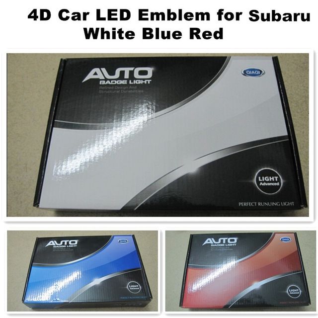 140*73mm For Subaru LED Emblem 4D Light White Blue Red Car LED Badges ...