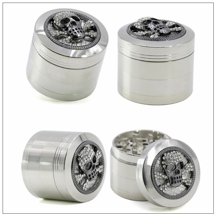 Soming Accessories 4 Layer Zinc Alloy Skull Herb Grinder 50mm Herbal ...