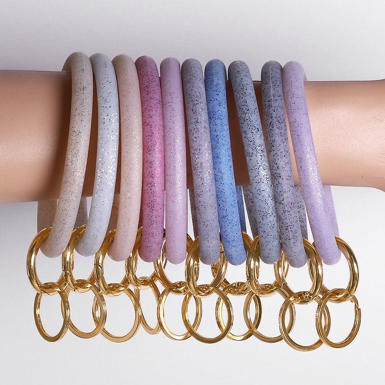 Wristlet Bracelet Keyring Bangle O Key Ring Large Round Key Chain Ideal ...