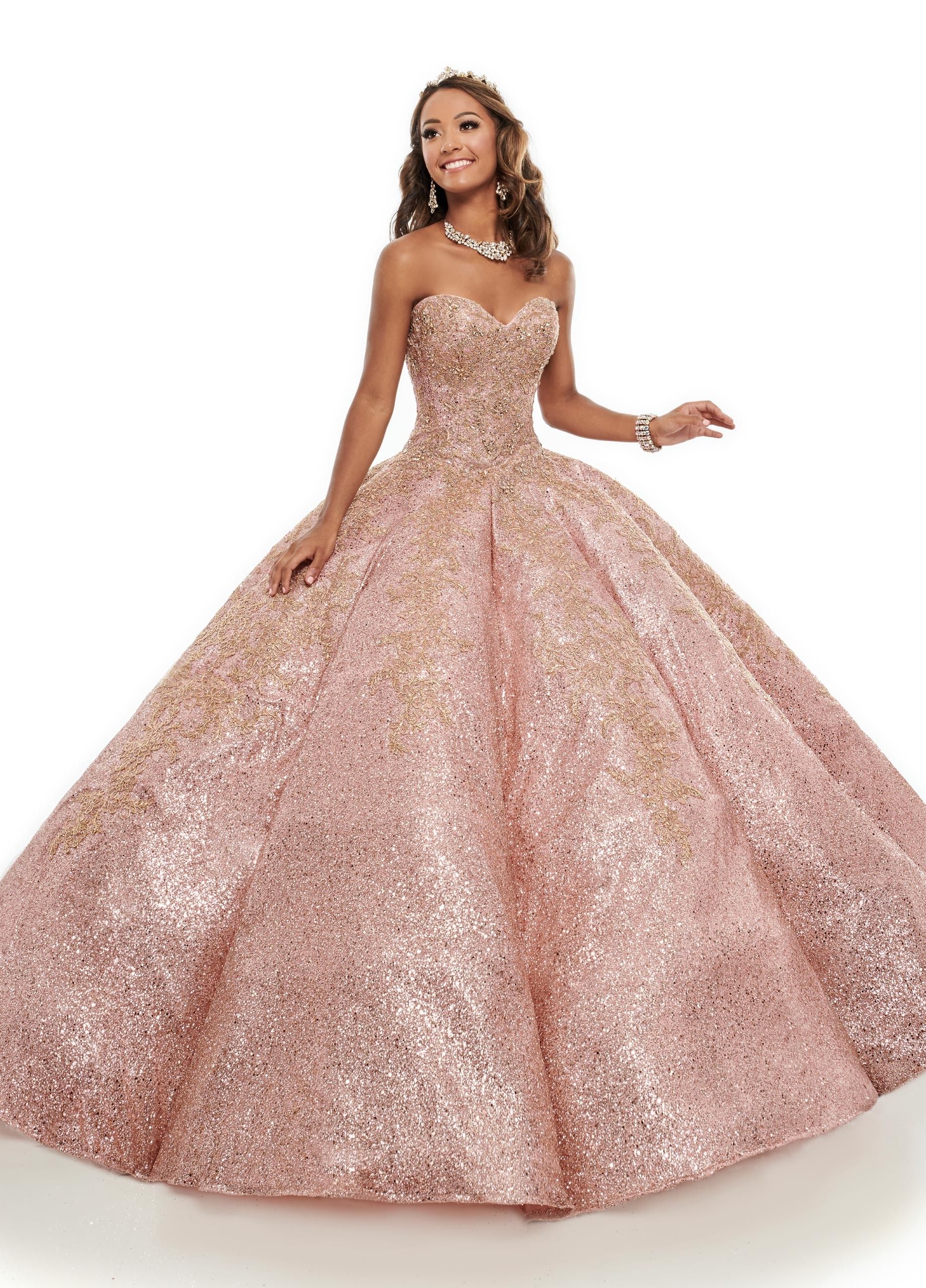 Beaded Lace Pink Chrro Ball Gown Quinceanera Party Dress Sweetheart