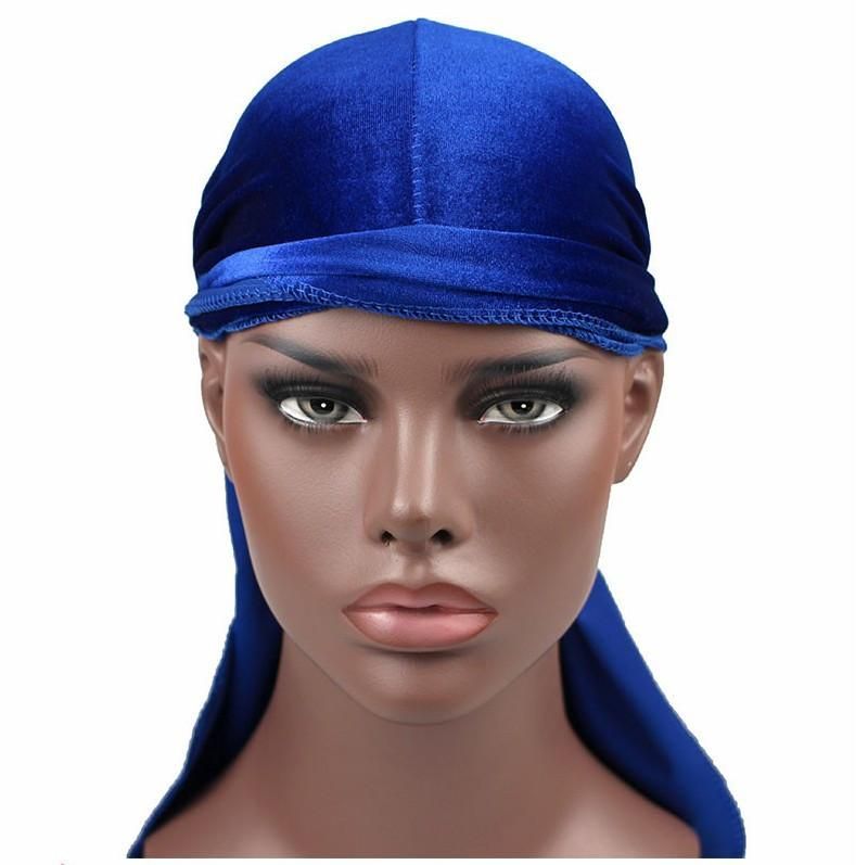 12 Cores Novos Unisex Homens Durags Velvet Durags Bandana Turban Hat