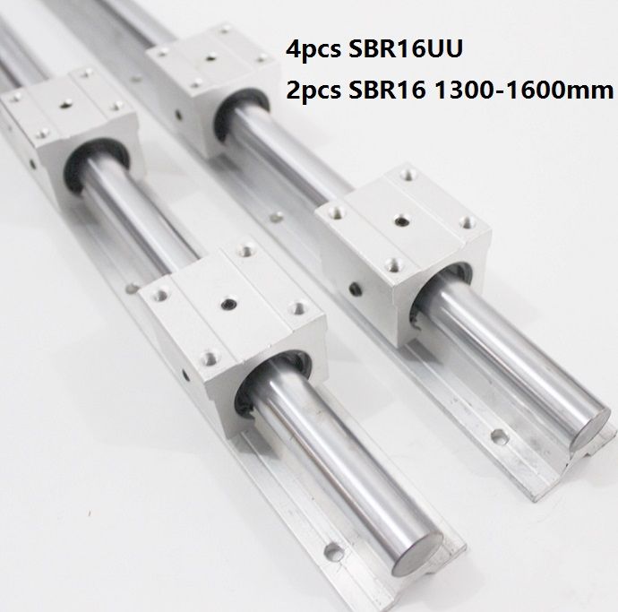 2020 SBR16 1300mm/1400mm/1500mm/1600mm Support Rail Linear Rail Guide ...