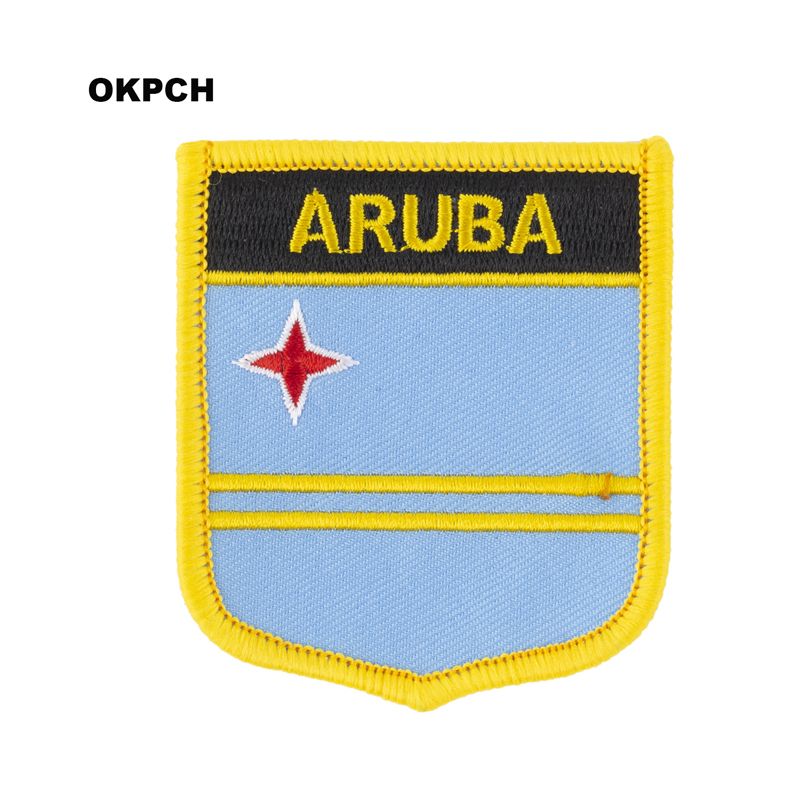 ARUBA Flag Embroidery Iron On Patch Embroidery Patches Badges For Clothing PT0236 S From ...