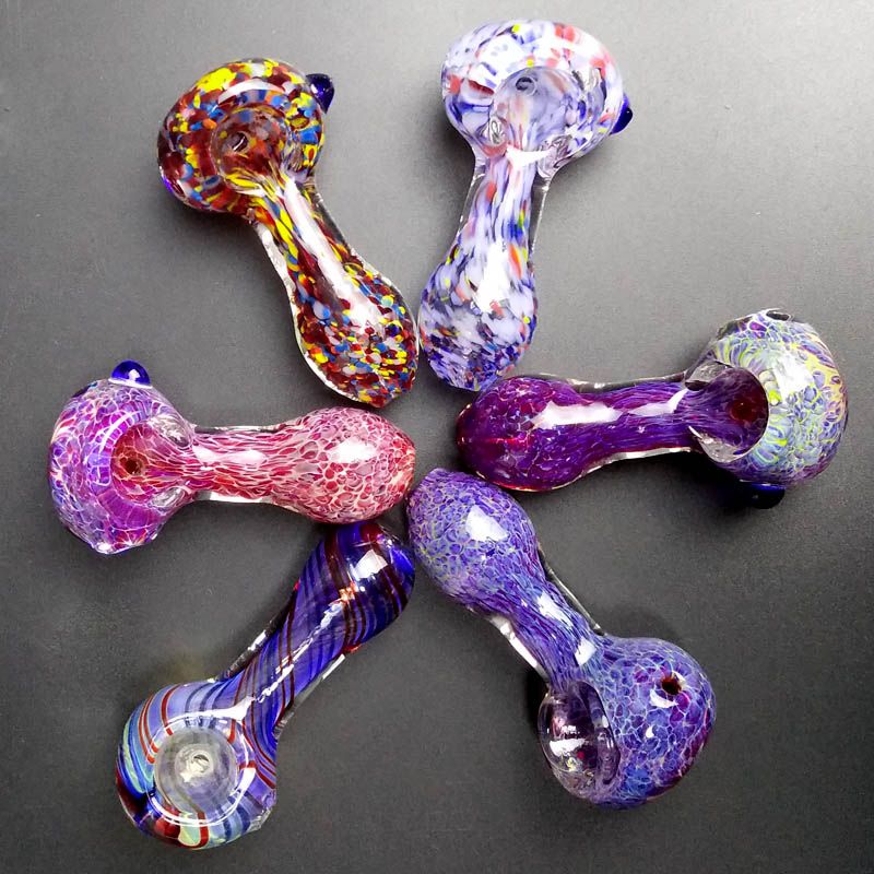 2021 Glass Smoking Pipe Hand Blown Recycler Swirl Glass Bowl Hand Pipes ...
