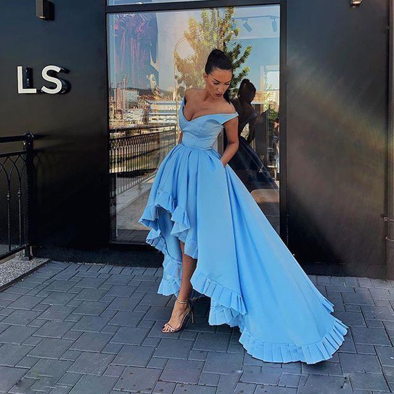 Blue High Low Skirts
