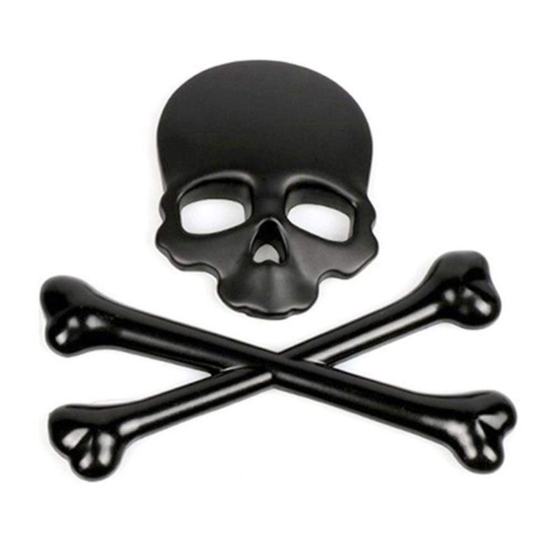 2021 3D Skull Metal Skeleton Crossbones Car Sticker Skull Emblem Badge ...